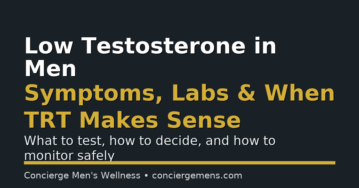 Low Testosterone in Men: Symptoms, Labs, and When TRT Makes Sense ...
